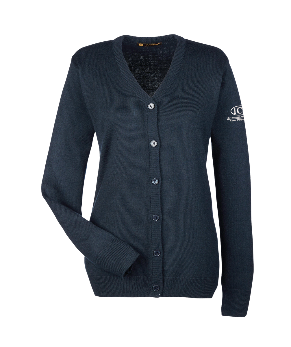 Harriton Ladies' Pilbloc™ V-Neck Button Cardigan Sweater – I.C. Thomasson